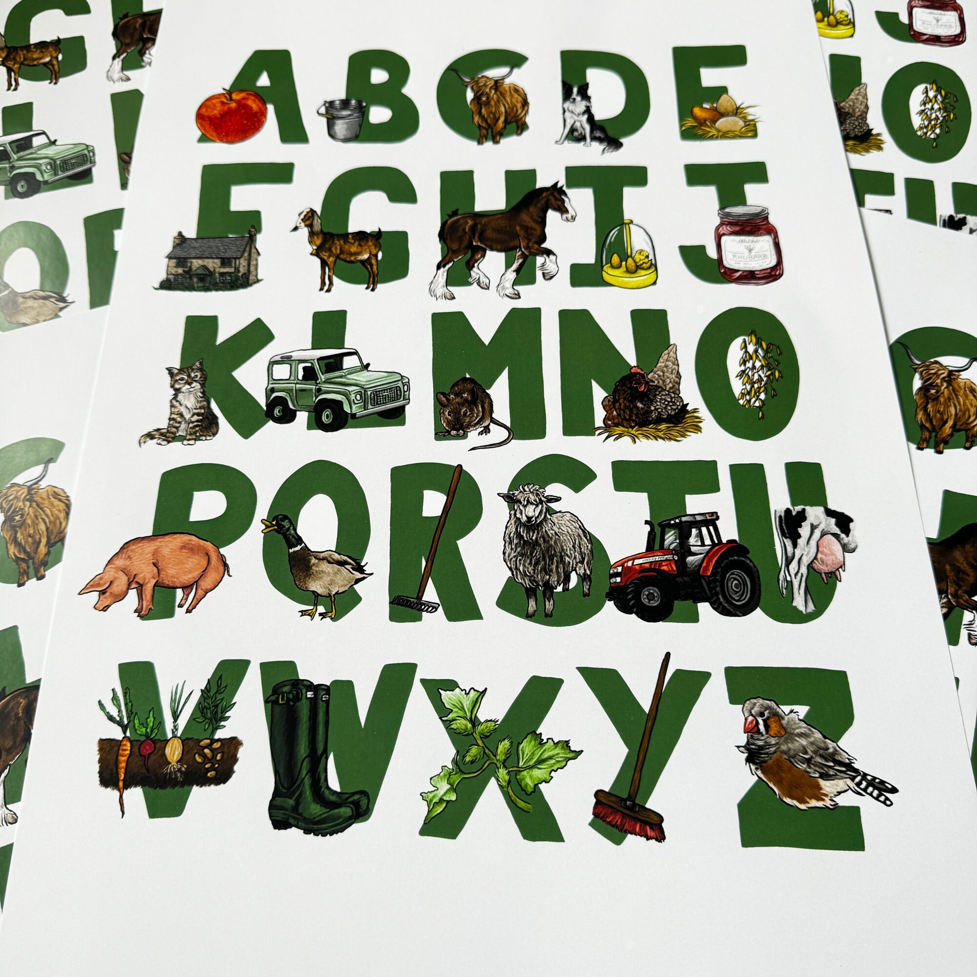 Farm Animal Alphabet Print Farm Alphabet Poster ABC Alphabet Nursery ...