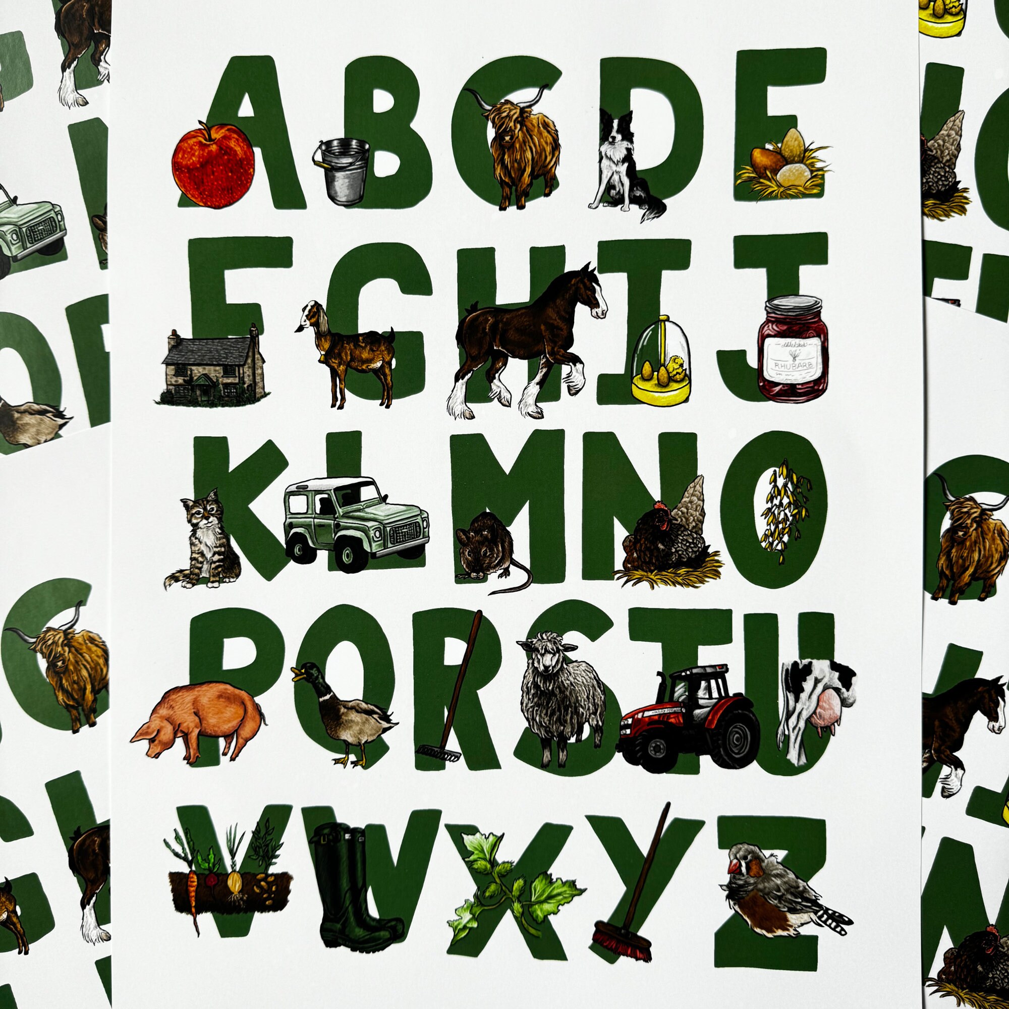 Farm Animal Alphabet Print Farm Alphabet Poster ABC Alphabet Nursery ...