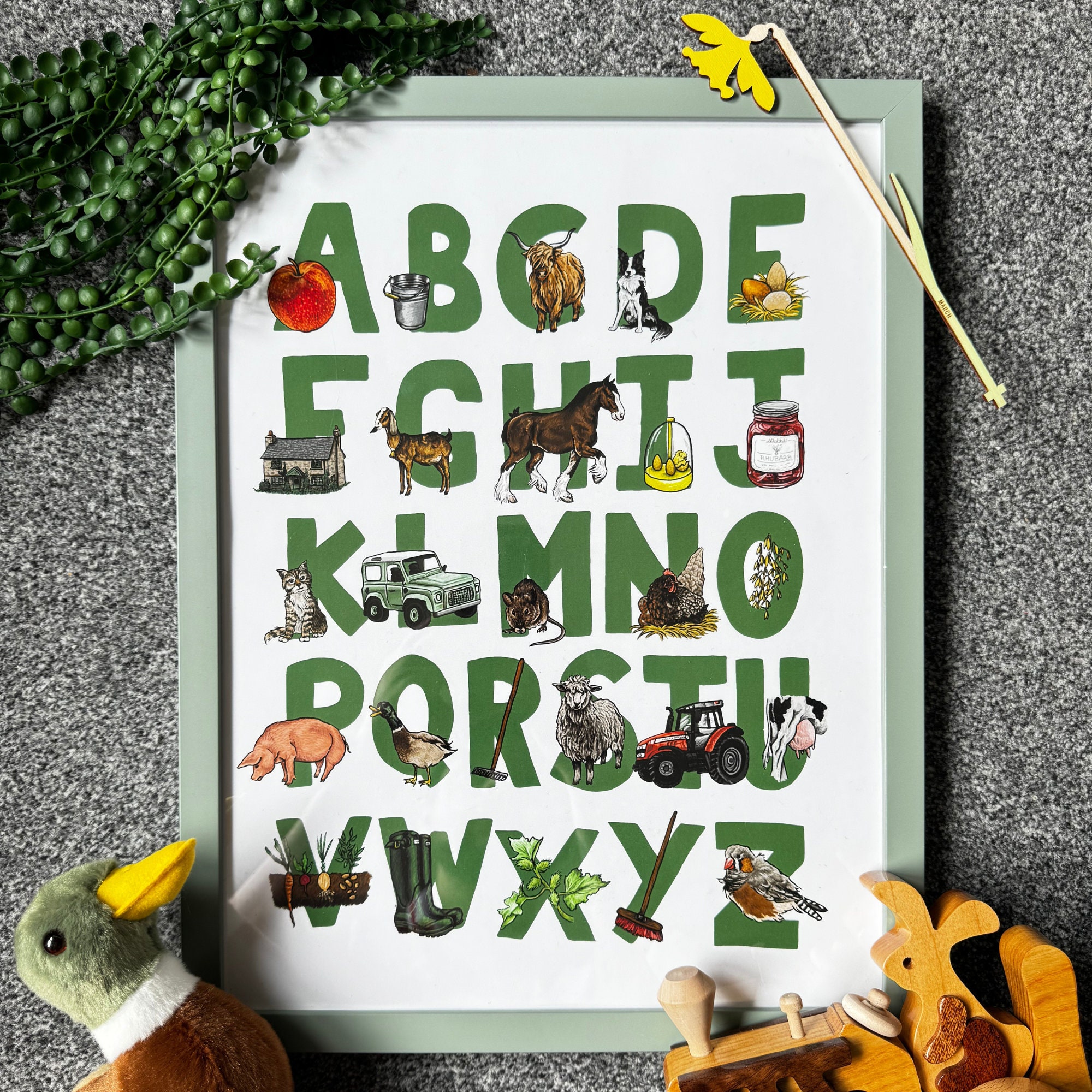 Farm Animal Alphabet Print Farm Alphabet Poster ABC Alphabet Nursery ...