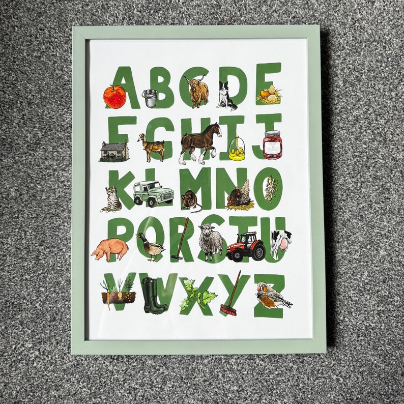 Farm Animal Alphabet Print Farm Alphabet Poster ABC Alphabet Nursery ...