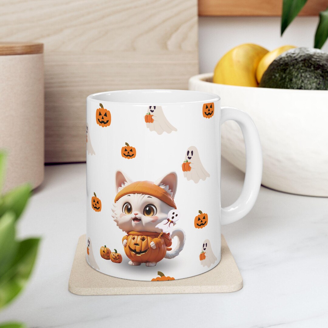 Adorable Ghost Coffee Cups Halloween Mug Set Fun and Creepy Gift Idea ...