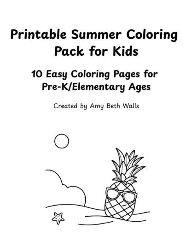 Printable Summer Coloring Pack for Kids - Etsy