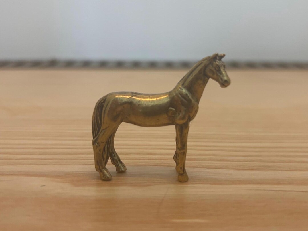 Brass Horse Figurine – Vintage-style Equestrian Decor – Brass Animal ...