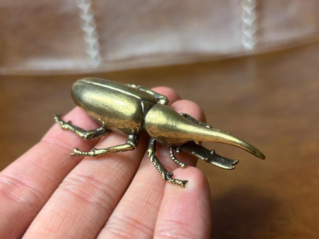 Vintage Brass Beetle Garden Decor: Unique Insect Lawn Ornament - Etsy
