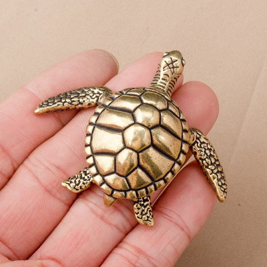 Brass Turtle Ornament Tea Pet, Home Decor, Ocean-inspired Sculpture ...