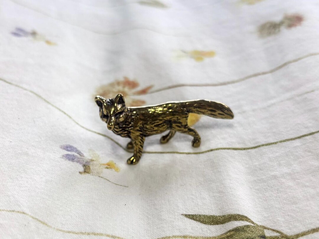 Brass Fox Figurine – Mini Fox Statue – Fox Lover Gift – Small Brass ...