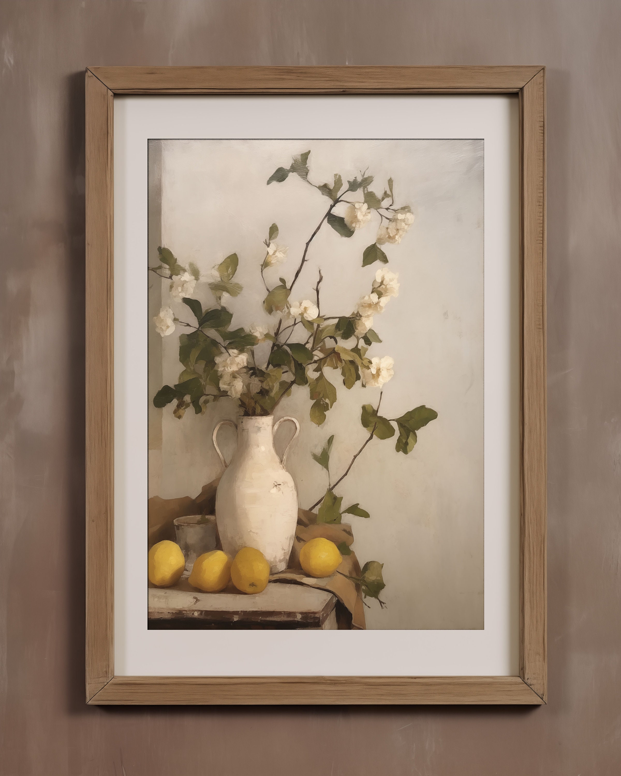 Digital Download Frameable Print Serene Still Life Vintage Floral Vase ...