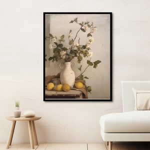 Digital Download Frameable Print Serene Still Life Vintage Floral Vase ...