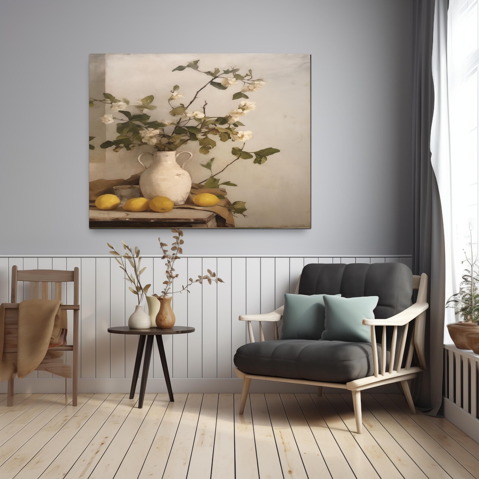 Digital Download Frameable Print Serene Still Life Vintage Floral Vase ...