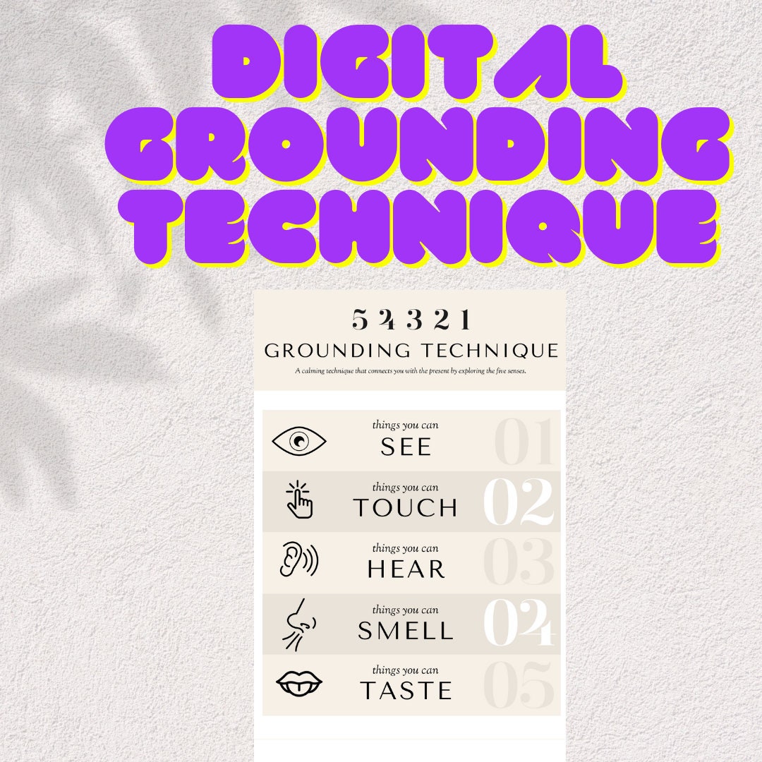 Grounding Technique Digital File Anxiety Management Coping Skills Self ...