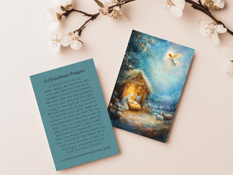 Christmas Nativity Prayer Card: Holy Family Xmas Gift - Etsy