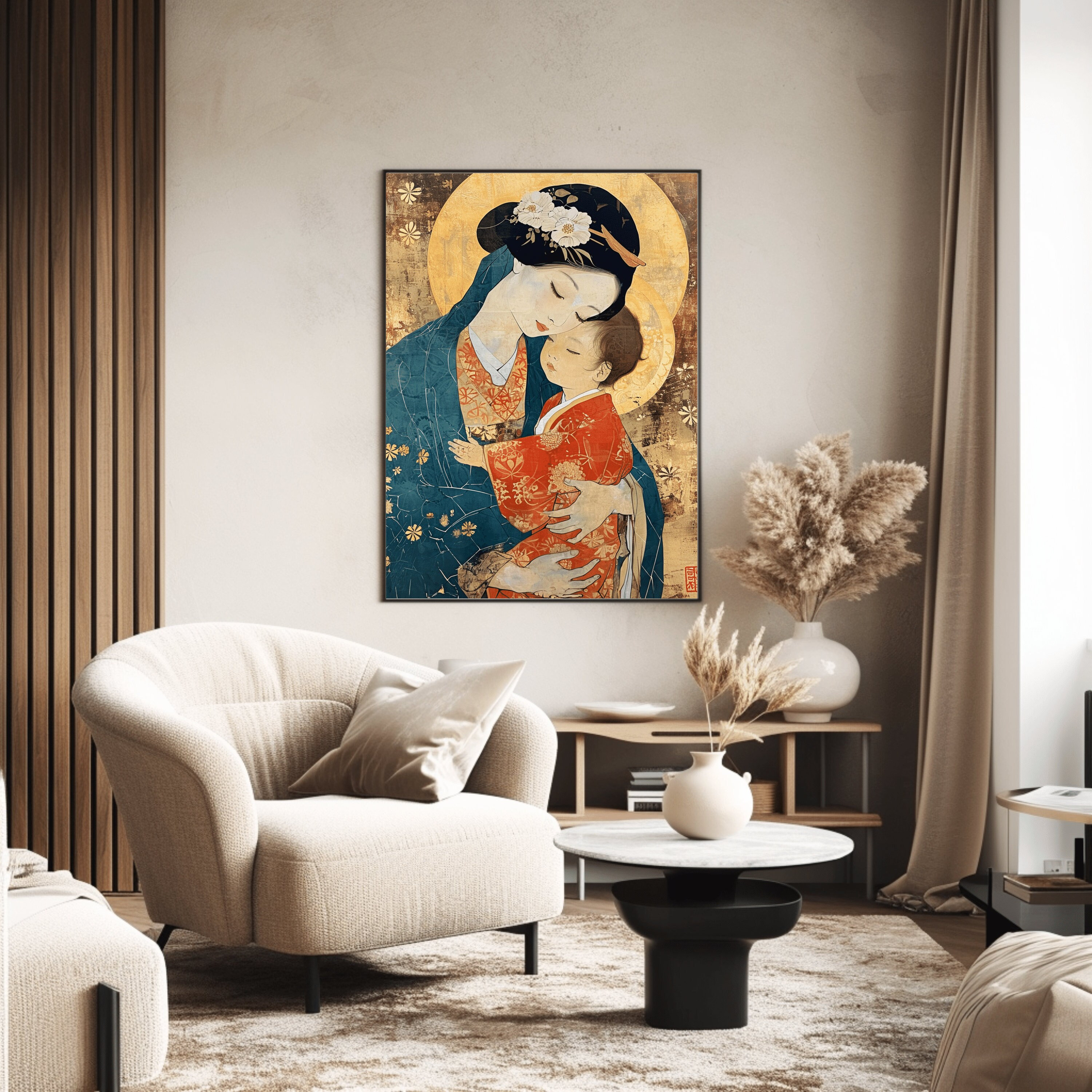 Japanese Madonna and Child by Ito Shinsui, Asian Mother Mary With Baby ...