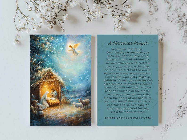 Christmas Nativity Prayer Card: Holy Family Xmas Gift - Etsy