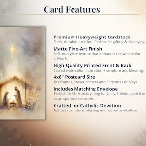 Nativity Christmas Card: Catholic Prayer Card With Xmas Blessing and ...