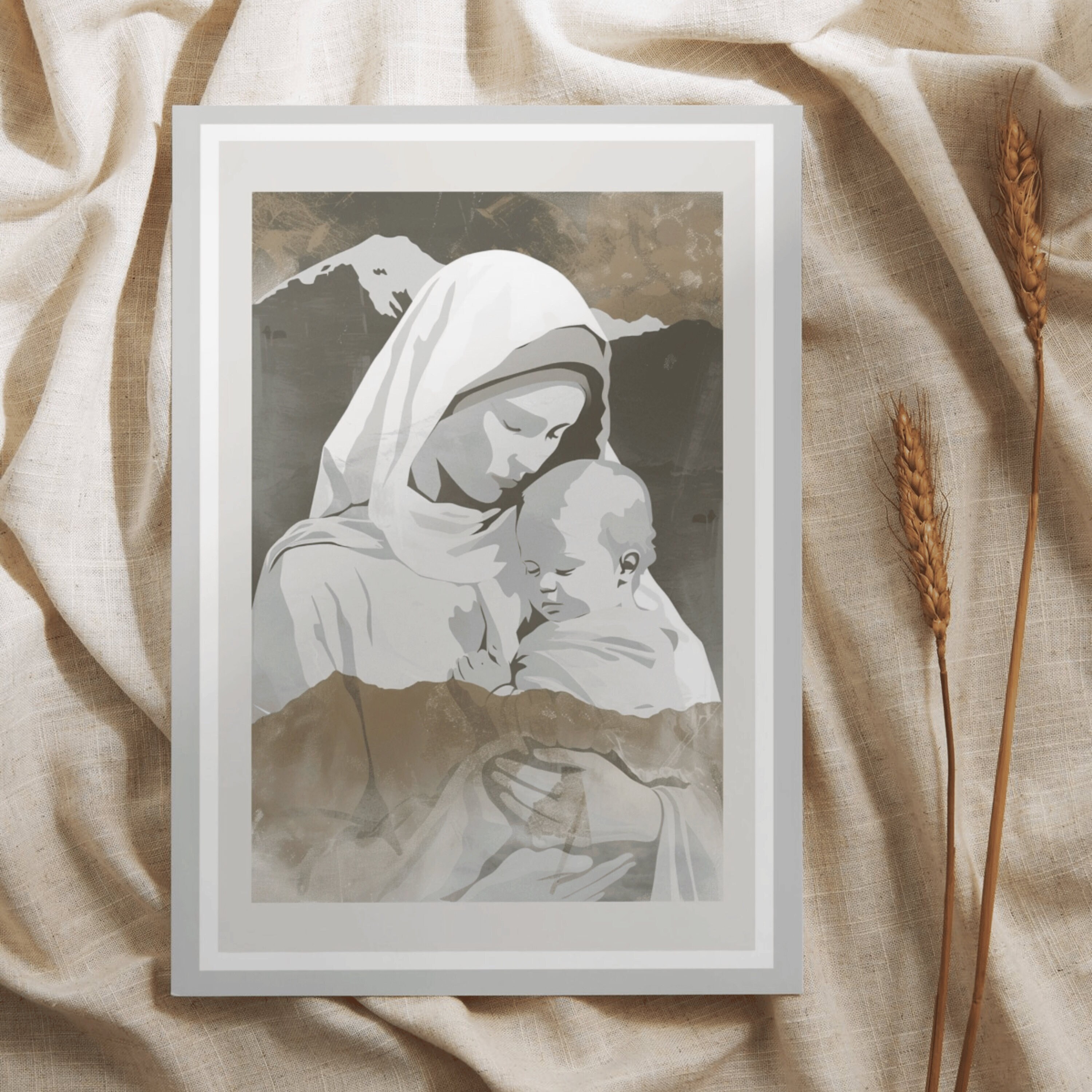 Our Lady of Mount Carmel Prayer Card Gift for Christian Icon Keepsake, Carmelite Catholic Art ...