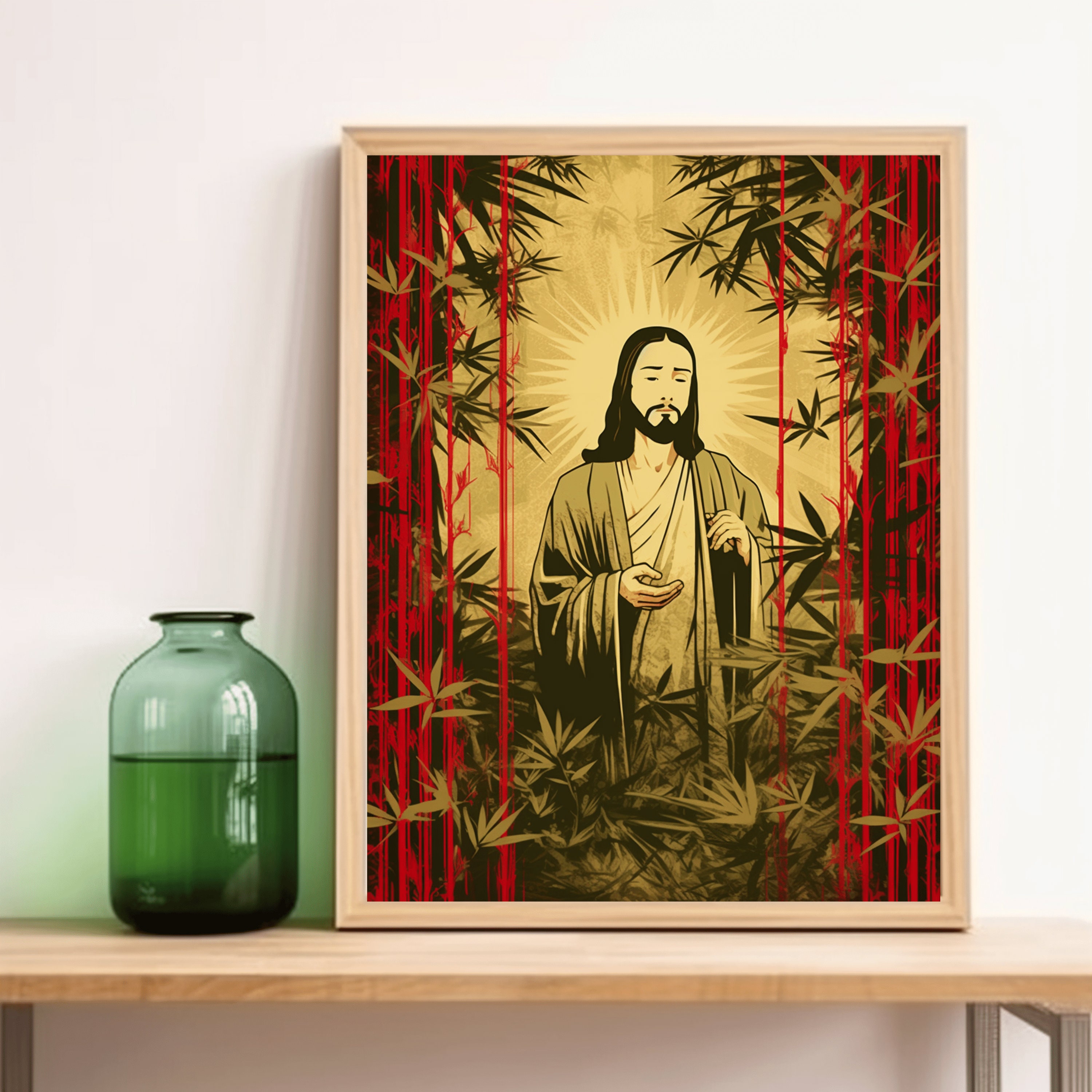 Asian Jesus Christ Sacred Heart Japanese Vintage Poster, South East ...