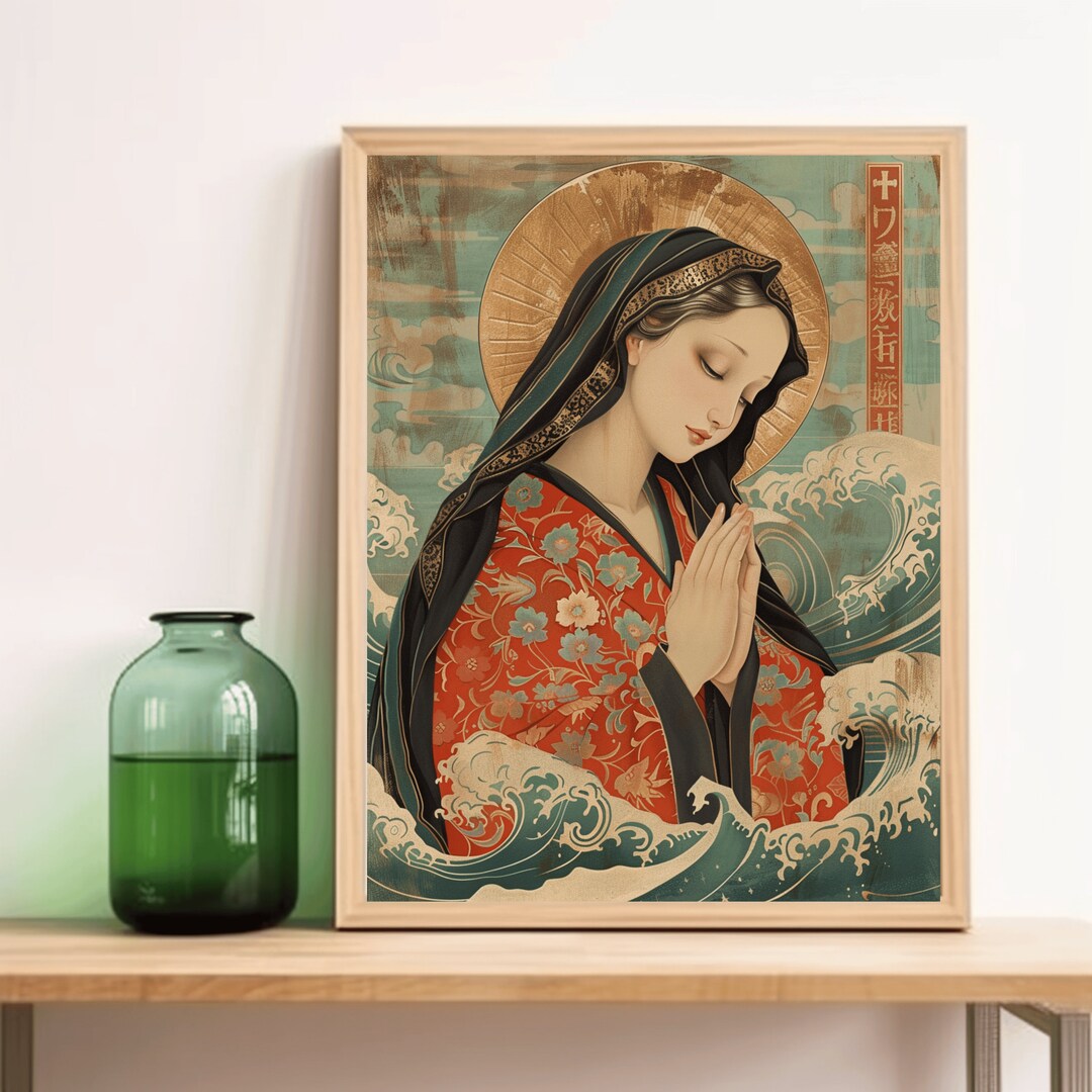 Japanese Our Lady Star of the Sea Poster: Asian Marian Art - Etsy