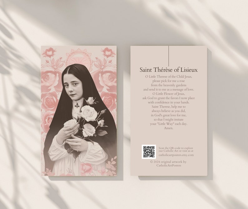 St Therese of Lisieux Holy Card: Catholic Prayer Art - Etsy