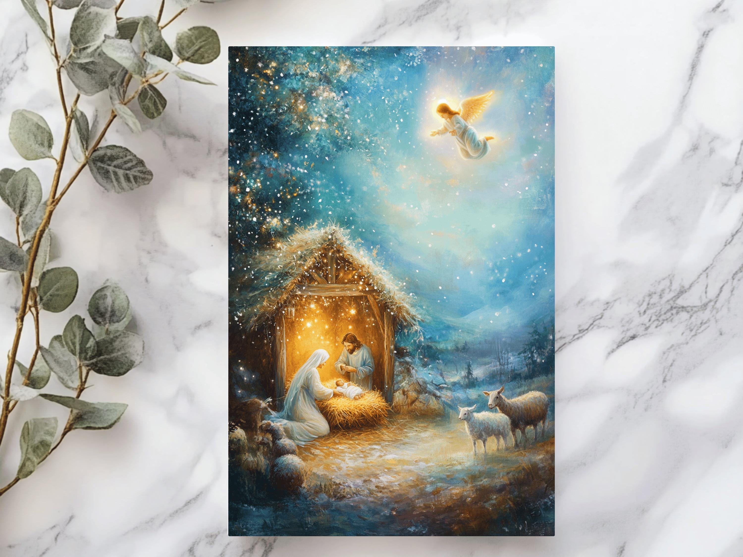 Christmas Nativity Prayer Card: Holy Family Xmas Gift - Etsy