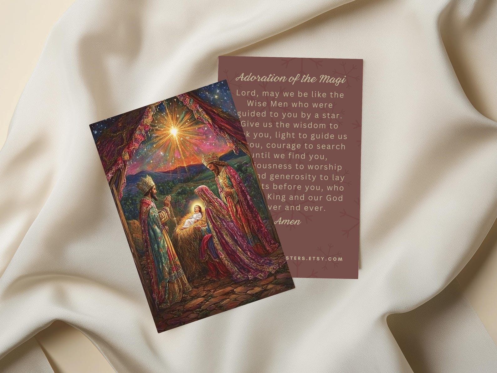 Adoration of the Magi Prayer Card: Catholic Christmas Blessing - Etsy