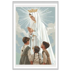Our Lady of Fatima Prayer Card, Blessed Virgin Mary Holy Card, 4x6 ...