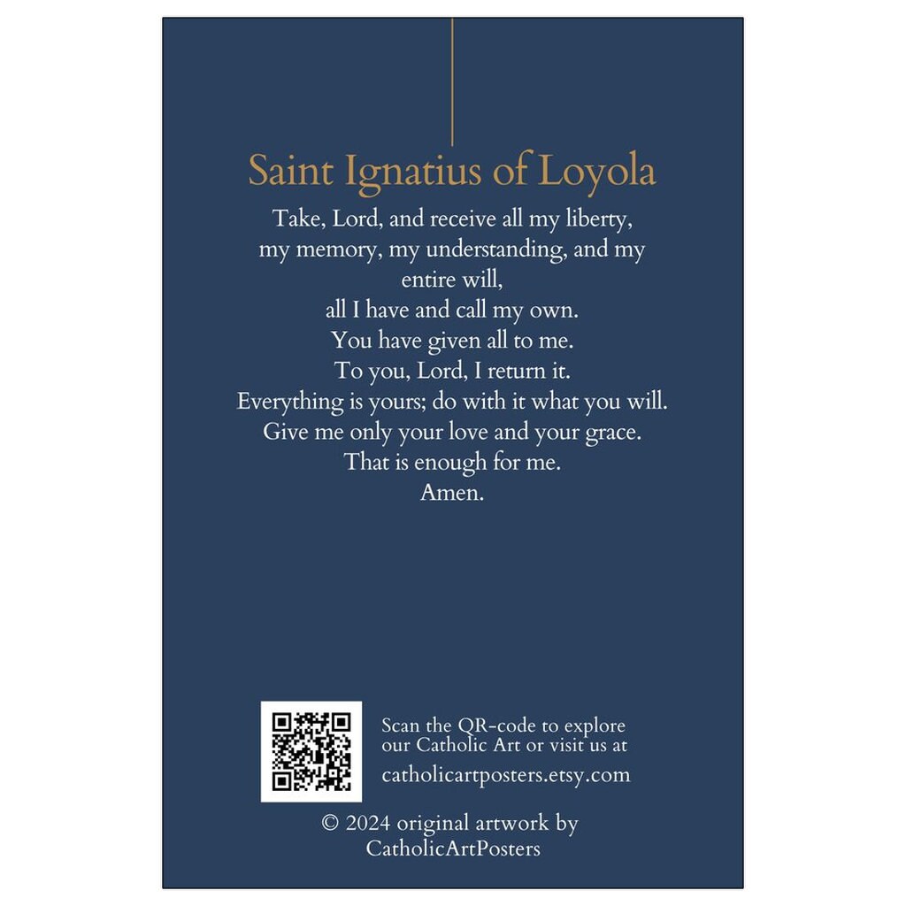 Saint Ignatius of Loyola Prayer Card: Catholic Icon Art, 4x6" - Etsy