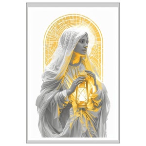 Our Lady of Light Prayer Card: Minimalist Catholic Art Gift - Etsy
