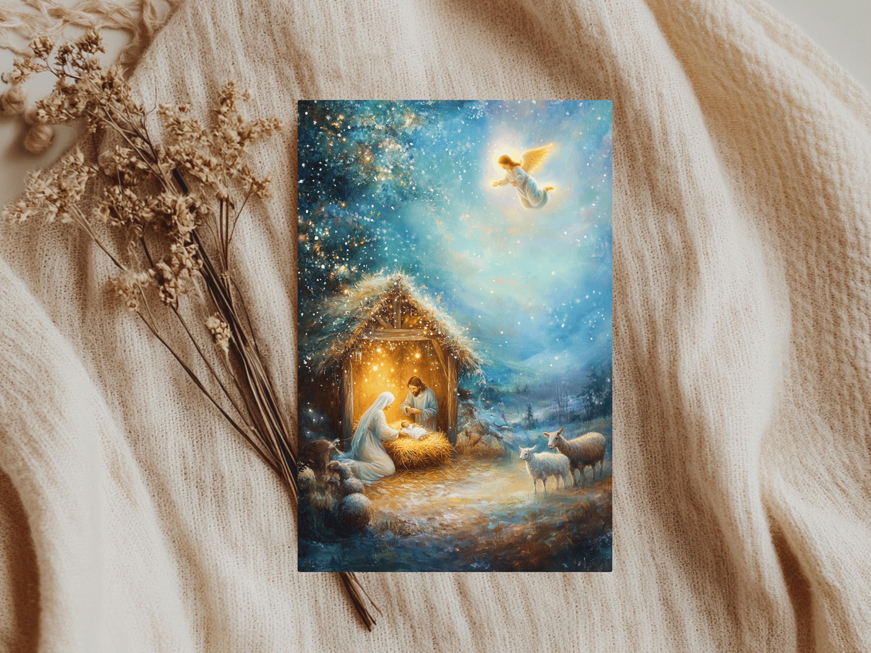 Christmas Nativity Prayer Card: Holy Family Xmas Gift - Etsy