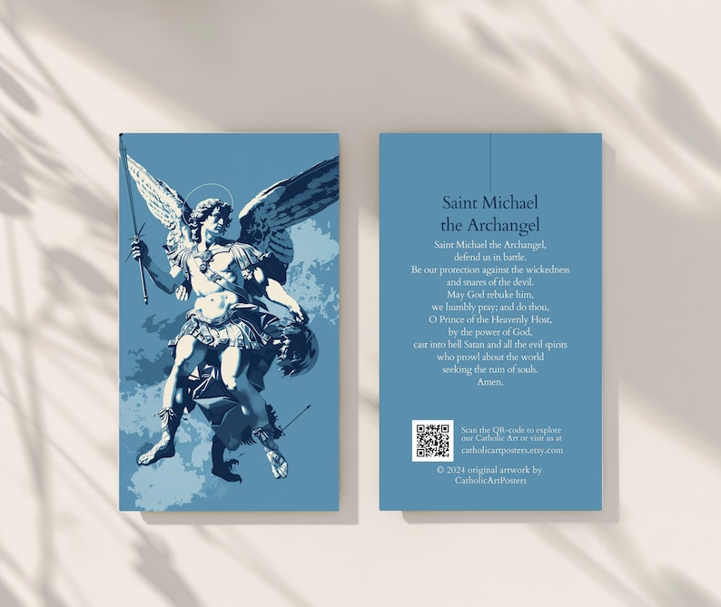 St Michael the Archangel Prayer Card: Holy Blessing Gift - Etsy