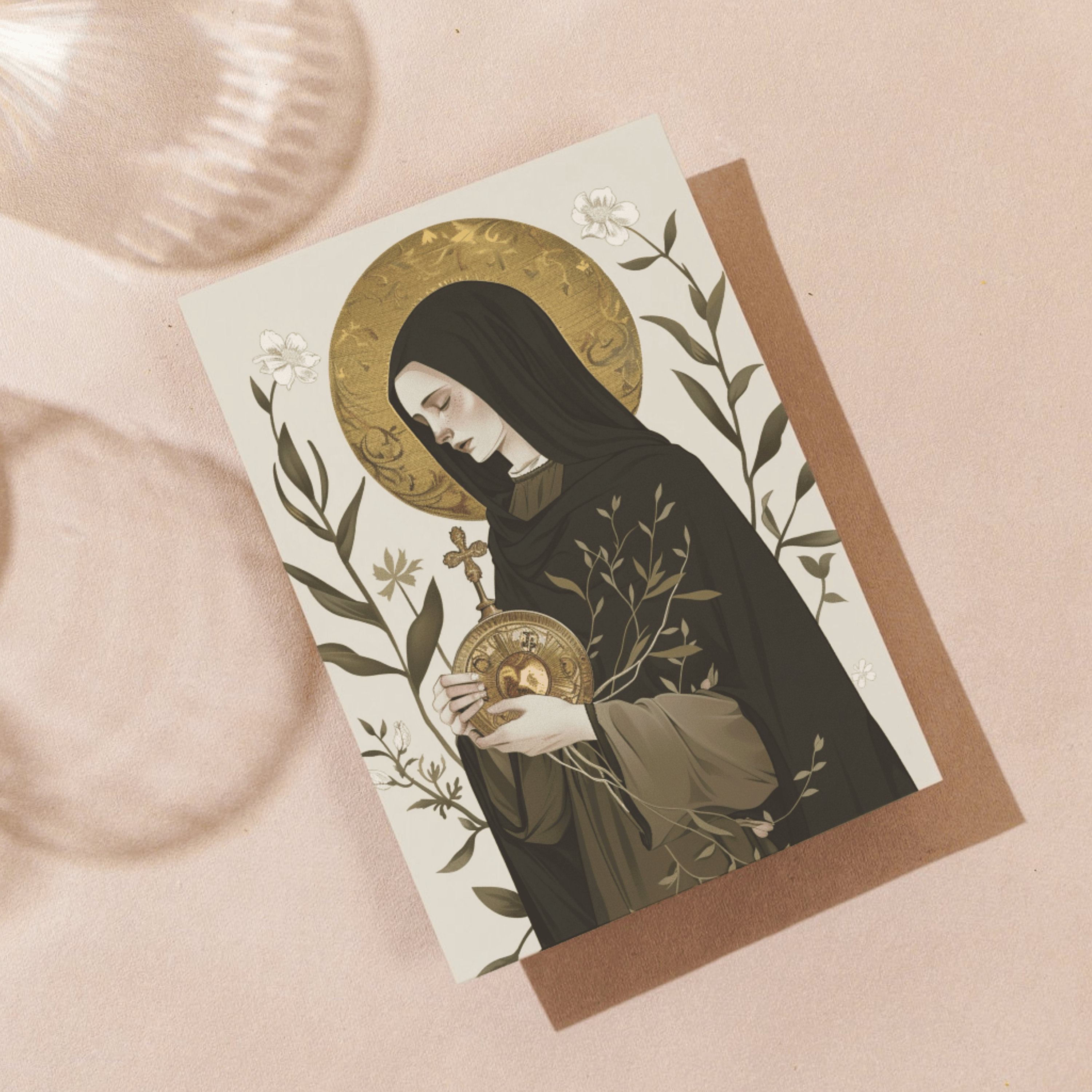 St Clare of Assisi Prayer Card, Traditional Catholic Art Print Patron ...