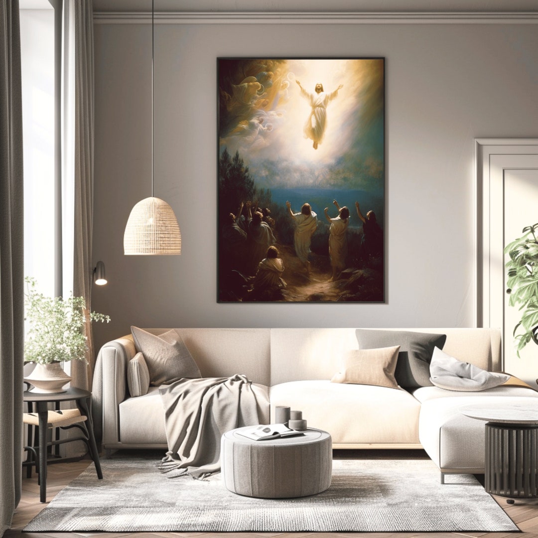Ascension of Jesus by Arthur Hacker Poster, Vintage Christ Ascended to ...