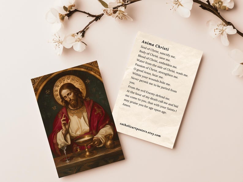 Anima Christi Prayer Card: Catholic Christian Art Print - Etsy