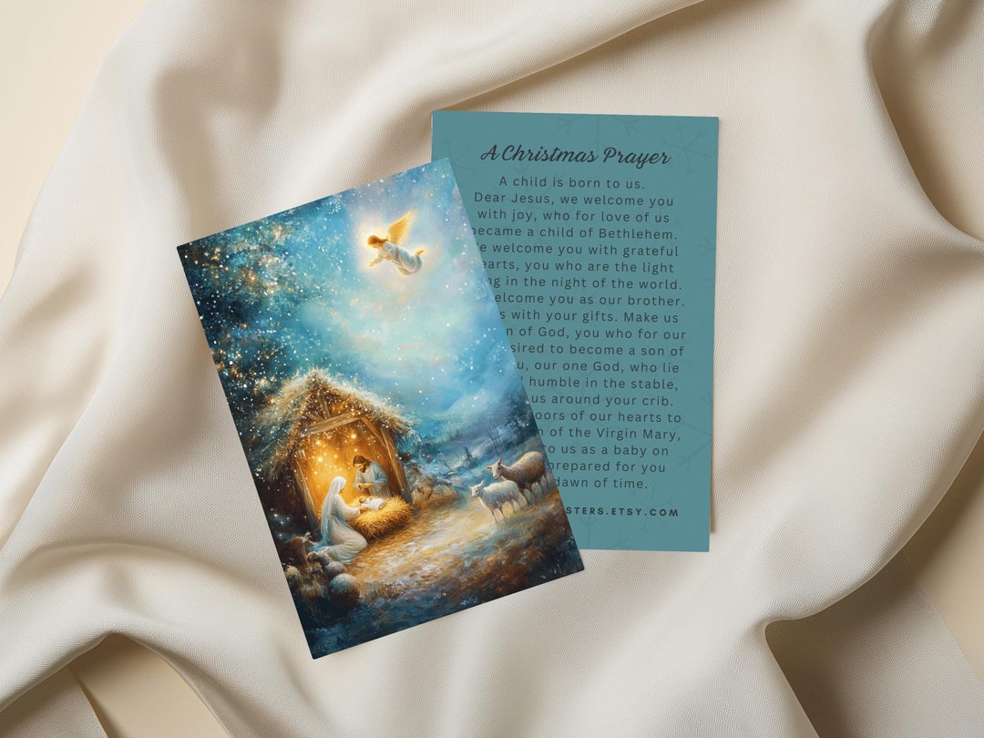 Christmas Nativity Prayer Card: Holy Family Xmas Gift - Etsy