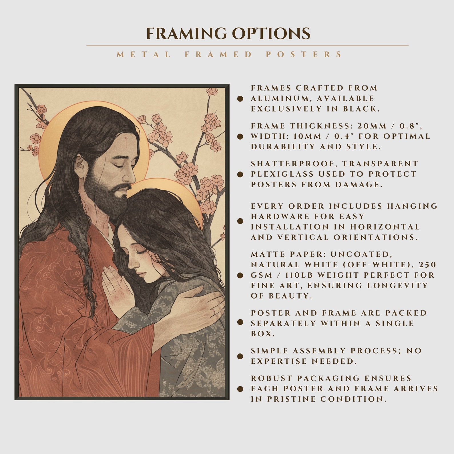 Mary Magdalene and Jesus Christ Spiritual Hug Poster, Japanese Catholic ...