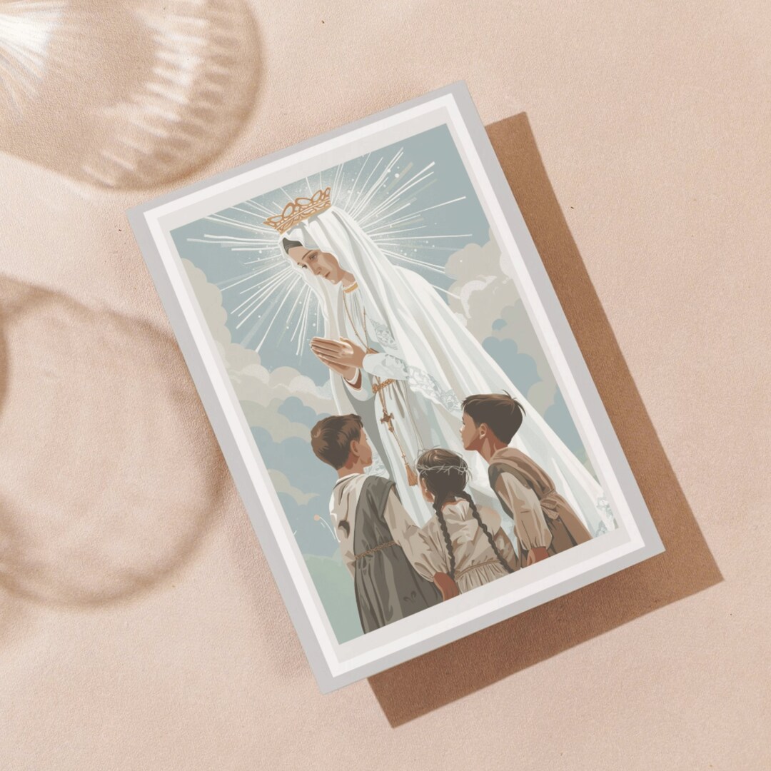 Our Lady of Fatima Prayer Card, Blessed Virgin Mary Holy Card, 4x6 ...
