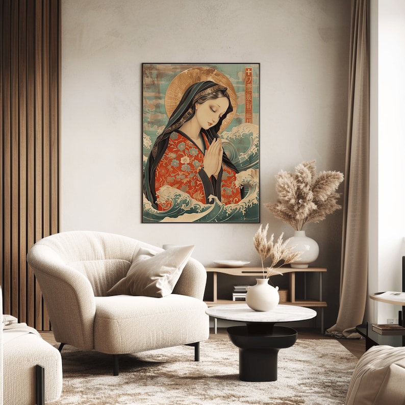 Japanese Our Lady Star of the Sea Poster: Asian Marian Art - Etsy
