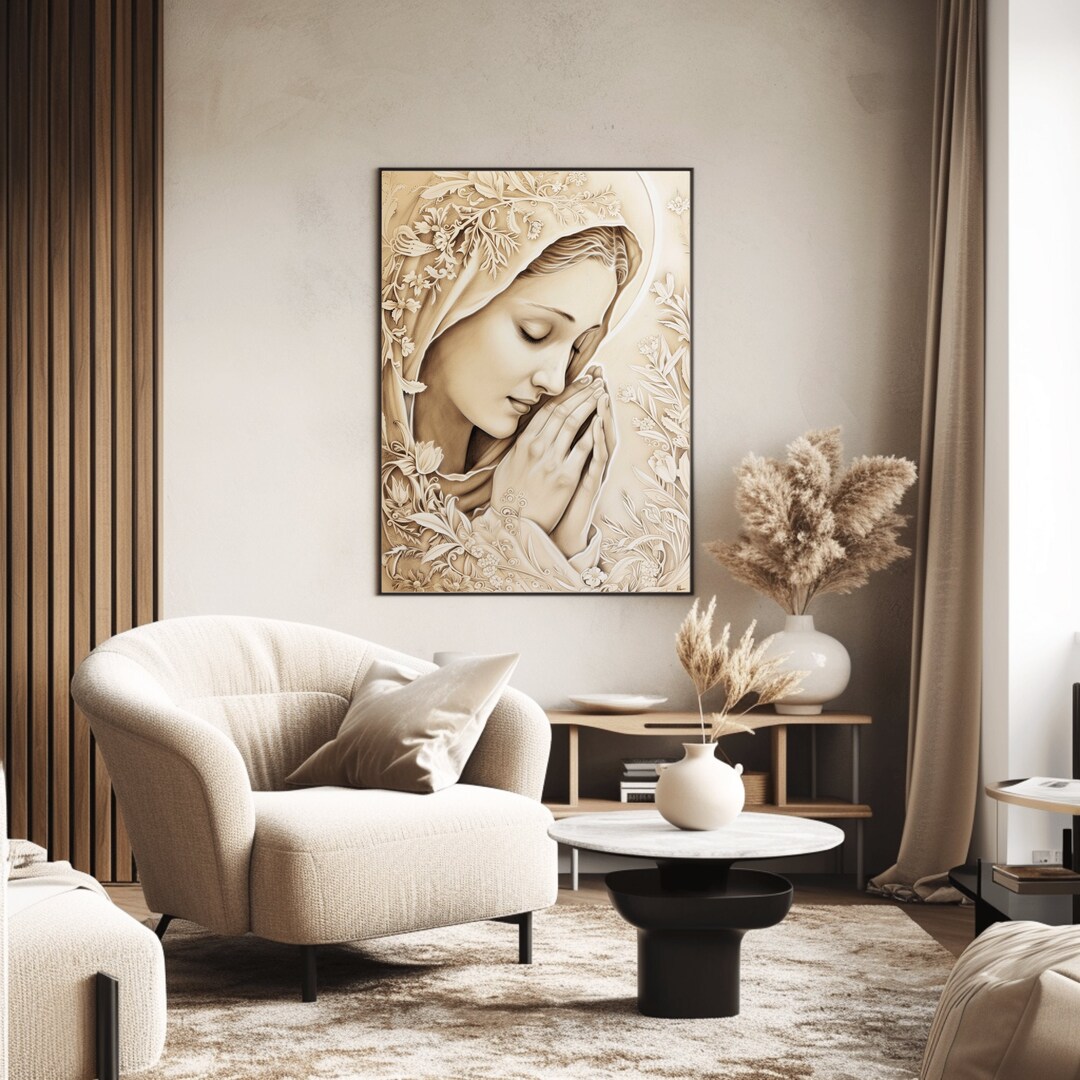 Our Lady of the Immaculate Conception Airbrush Drawing, Holy Virgin ...