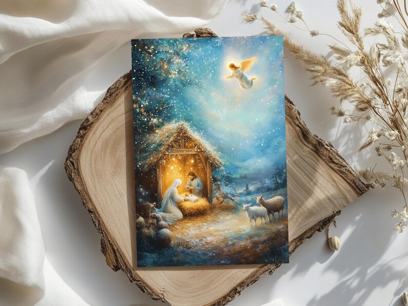 Christmas Nativity Prayer Card: Holy Family Xmas Gift - Etsy