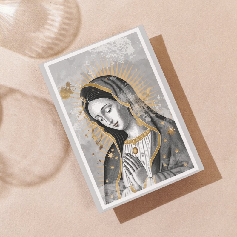 Minimalist Our Lady of Guadalupe Prayer Card, 4x6 Inch Double Sided ...