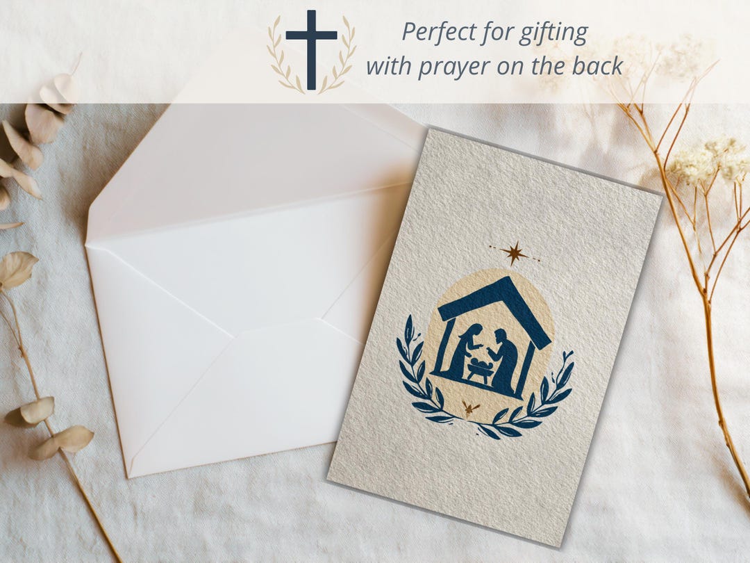 Nativity Prayer Card, Holy Family Sacred Art, Catholic Christmas Gift ...