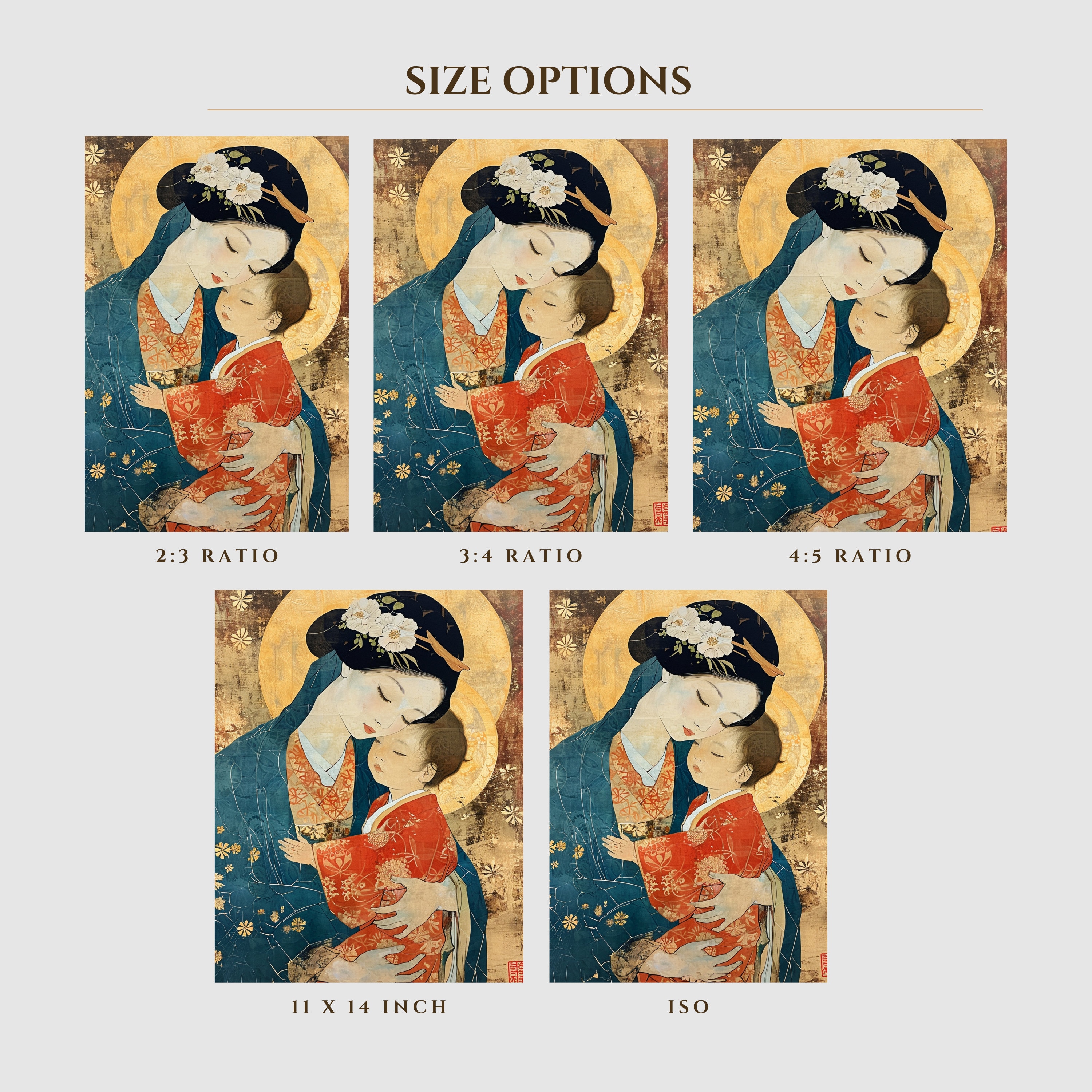 Japanese Madonna and Child Christ Poster, Holy Mother of Jesus Artwork ...