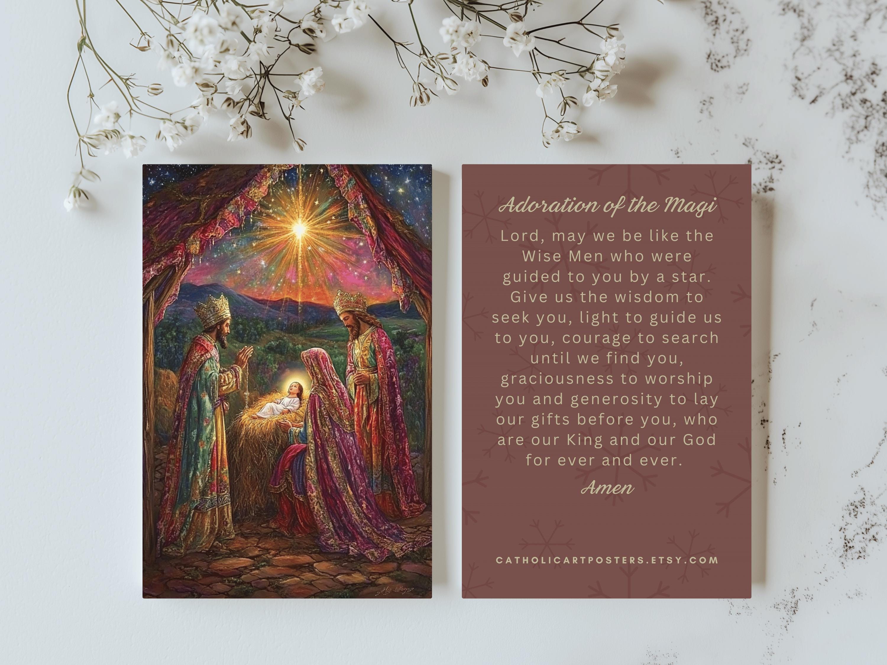 Adoration of the Magi Prayer Card: Catholic Christmas Blessing - Etsy