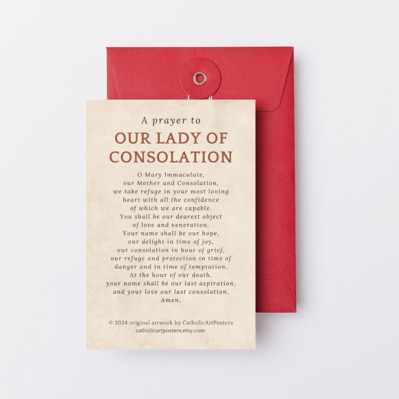 Our Lady of Consolation Prayer Card Set: Catholic Faith Gift - Etsy