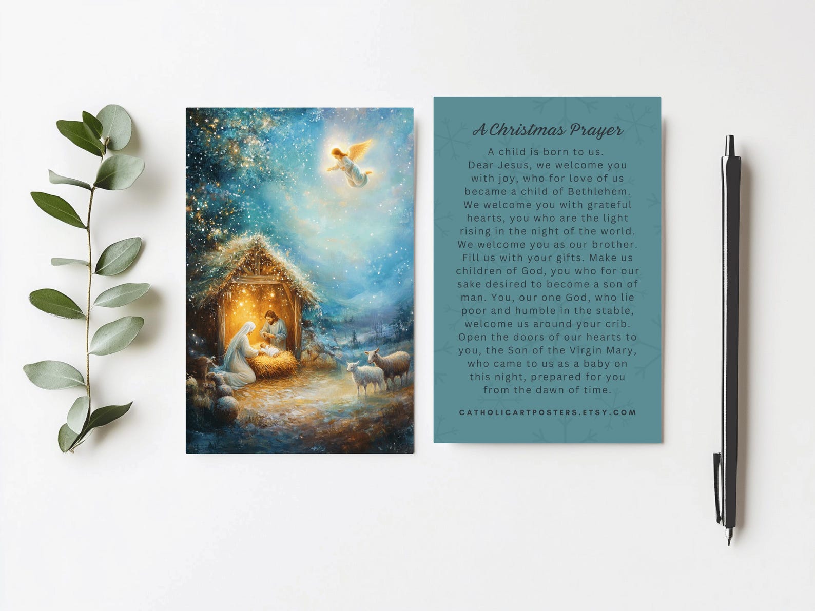 Christmas Nativity Prayer Card: Holy Family Xmas Gift - Etsy