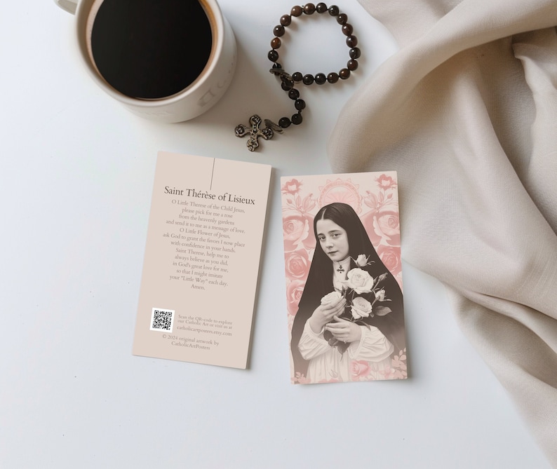 St Therese of Lisieux Holy Card: Catholic Prayer Art - Etsy