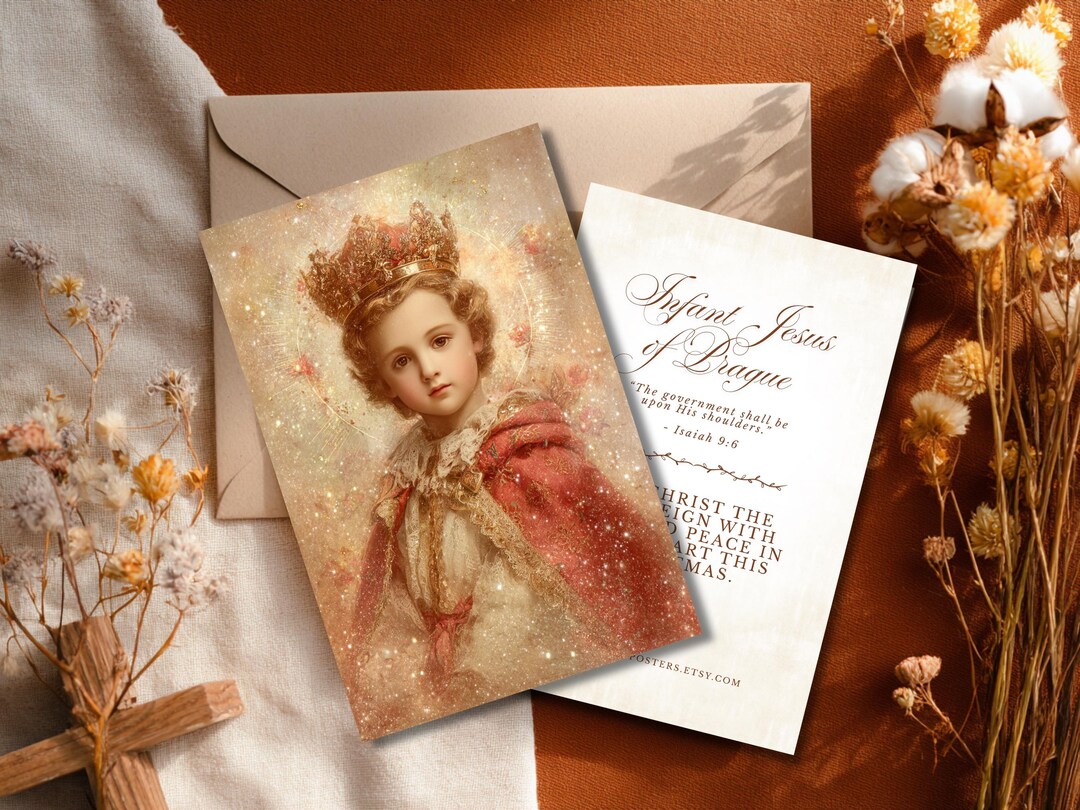 Infant Jesus of Prague Prayer Card: Catholic Christmas Card With ...