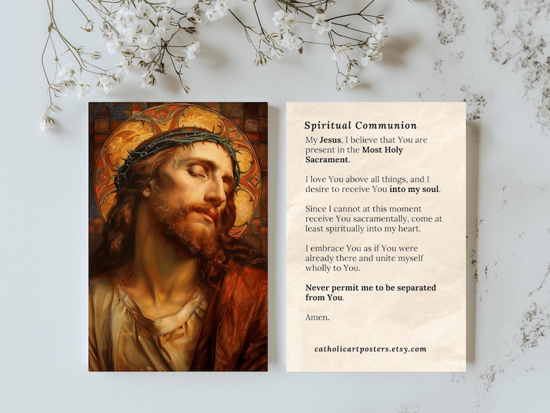 Act of Spiritual Communion Prayer Card: Catholic Art Gift - Etsy