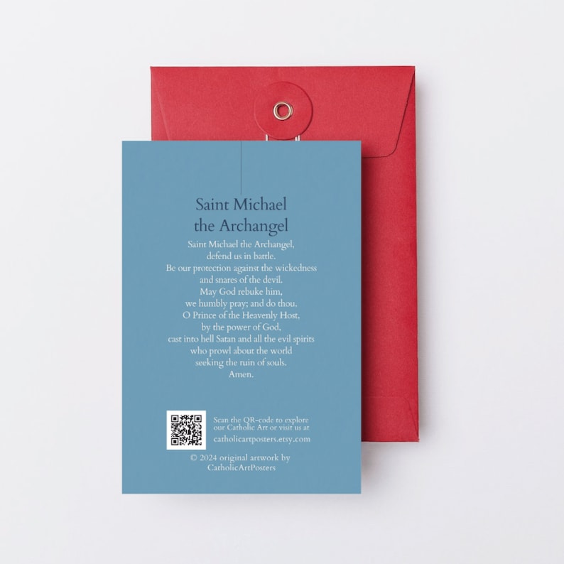 Saint Michael the Archangel Prayer Card, Angel Patron of Strength Holy ...