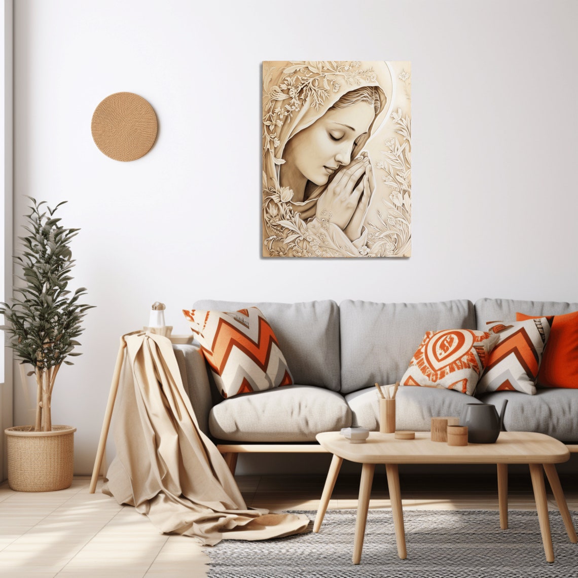 Our Lady of the Immaculate Conception Airbrush Drawing, Holy Virgin ...