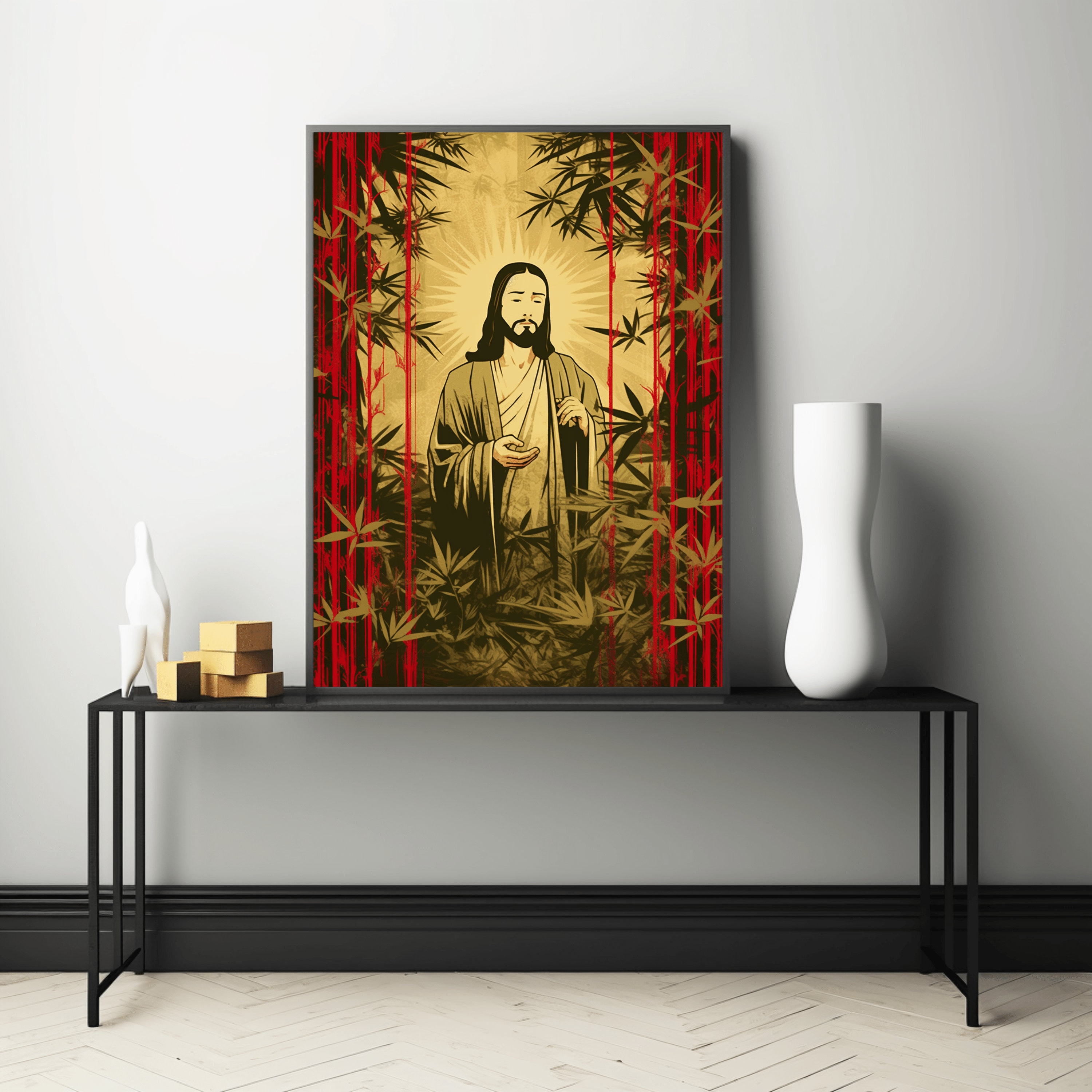 Asian Jesus Christ Sacred Heart Japanese Vintage Poster, South East ...